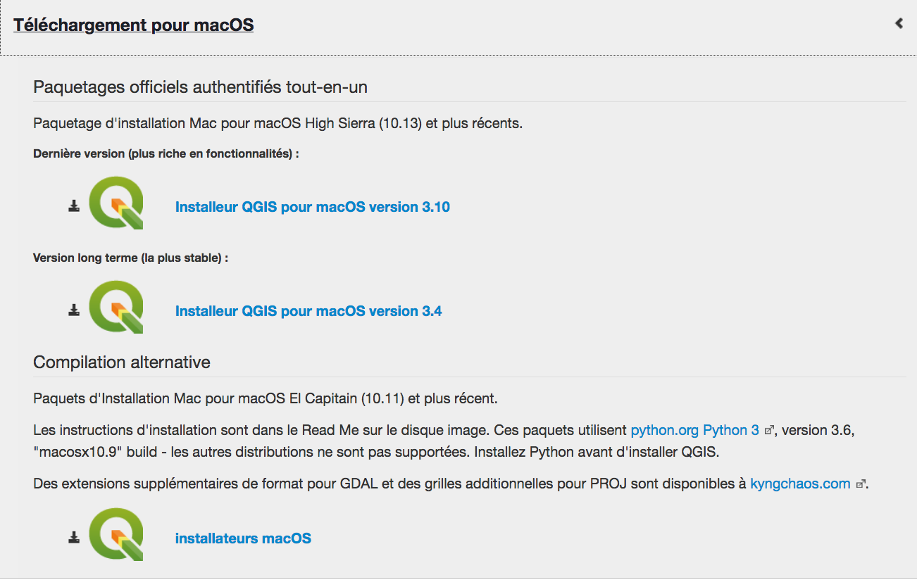 Installer QGIS sur Windows ou Mac, avec l’aide éventuelle de Homebrew ...